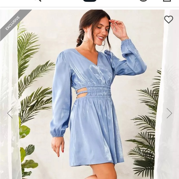 Dresses | Sheen Cutout Mini Dress Blue | Poshmark